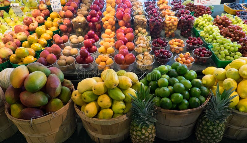 Fruits on Display in Farmer S Market Stock Image - Image of lemons ...