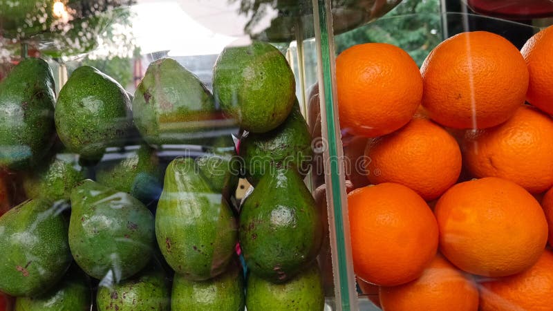 Fruits on Display at a Juice Shop Stock Photo - Image of freshness ...