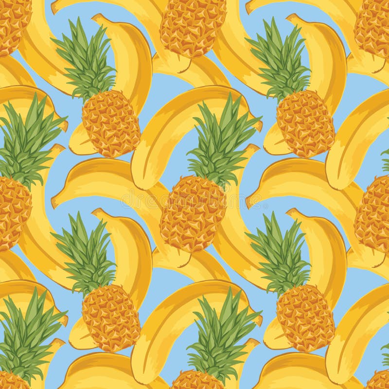 Fruits Drawing Seamless Background Stock Vector - Illustration of cute ...