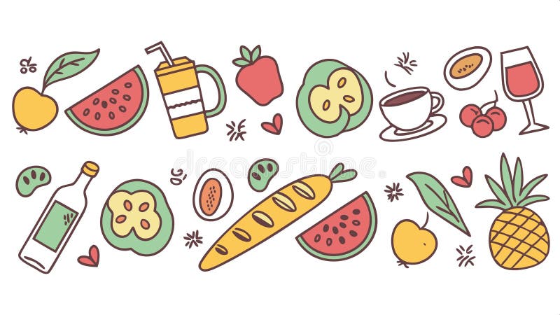 Fruits & Drinks, Healthy Food Design Element Vector Design Generative ...
