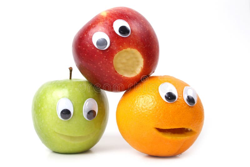 Fruits with faces stock photo. Image of food, eyes, healthy - 17609476