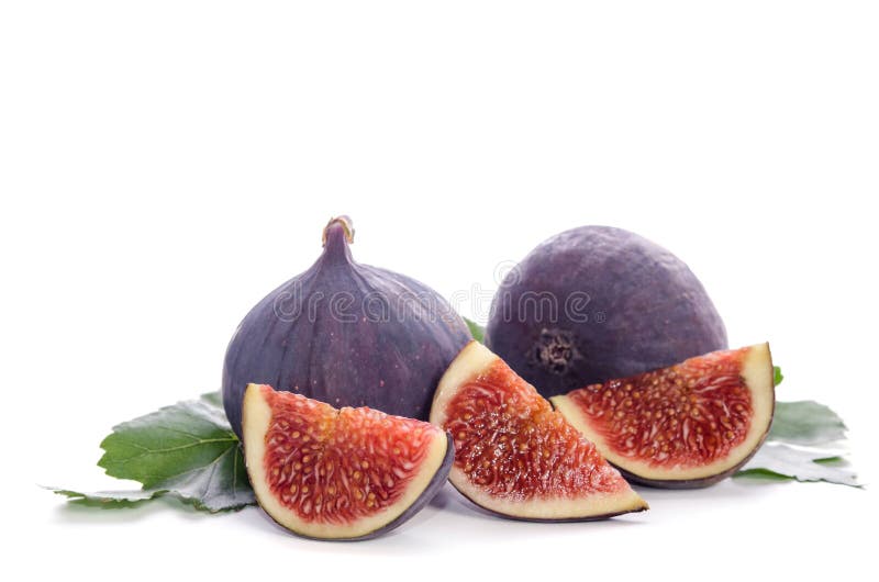 Fruits of Fig Tree Whole and Part with Leaves Stock Image - Image of ...
