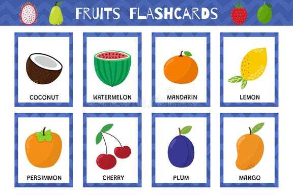 Fruits Flashcards Stock Illustrations – 155 Fruits Flashcards Stock ...
