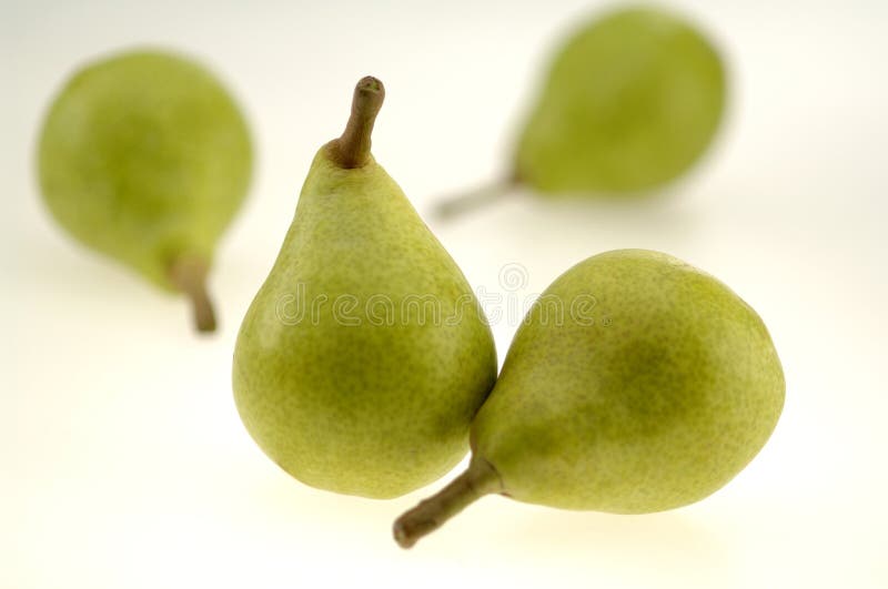 Four Pear Pyrus Commiunis on White Background Stock Photo - Image of ...