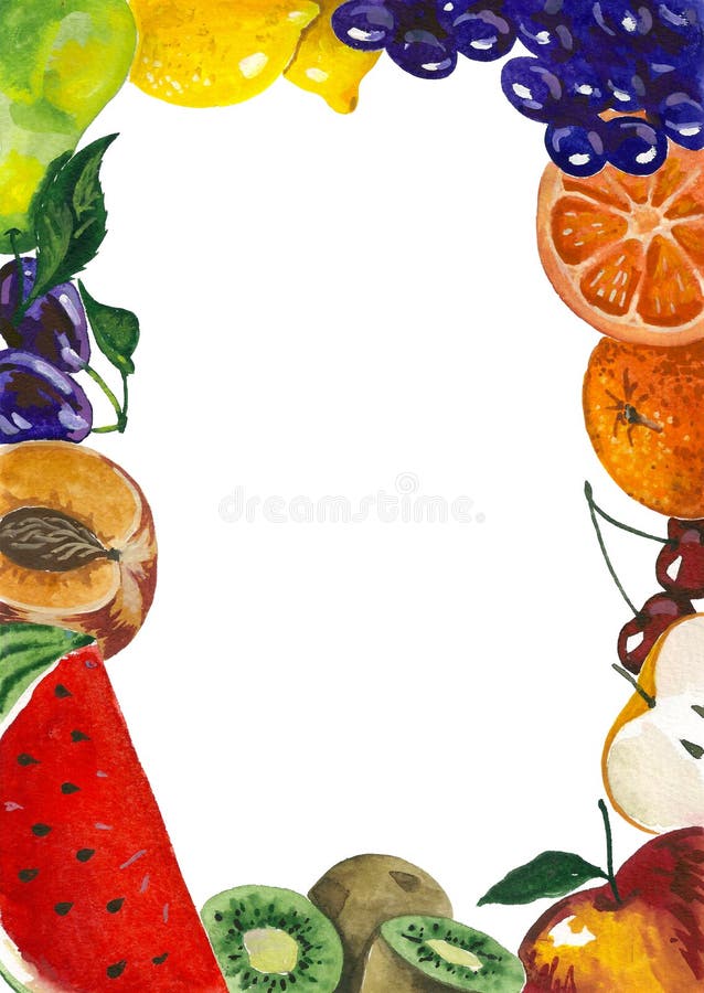 Fruits frame stock illustration. Illustration of apple - 52454514