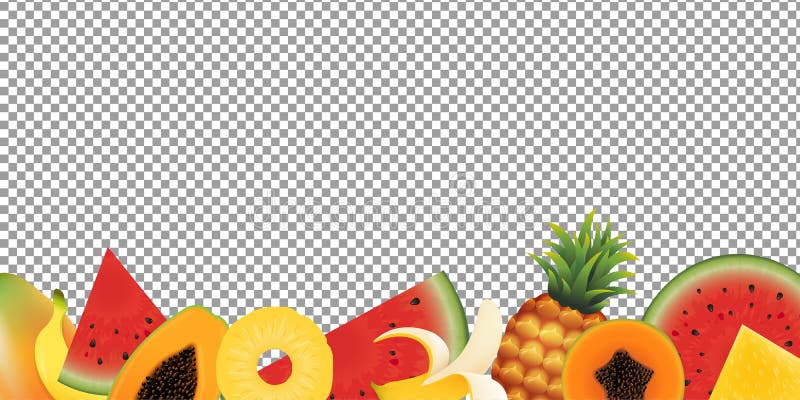 Fruits Frame stock vector. Illustration of fruit, leaves - 195395633