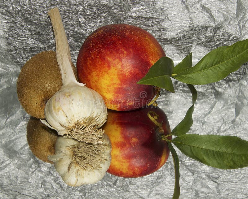 Fruits with garlic stock photo. Image of multicolor, close - 75563430
