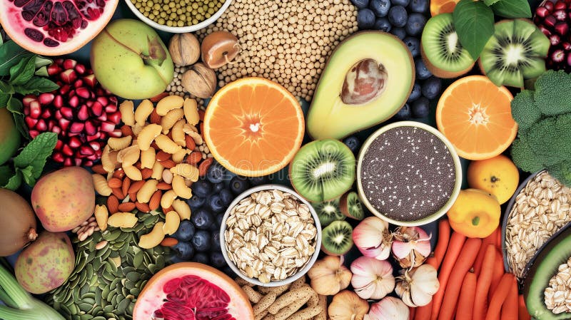 Fruits Healthy Food Selection Healthy Food Clean Eating Stock ...