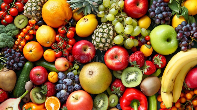 Fruits Healthy Food Selection Healthy Food Clean Eating Stock ...