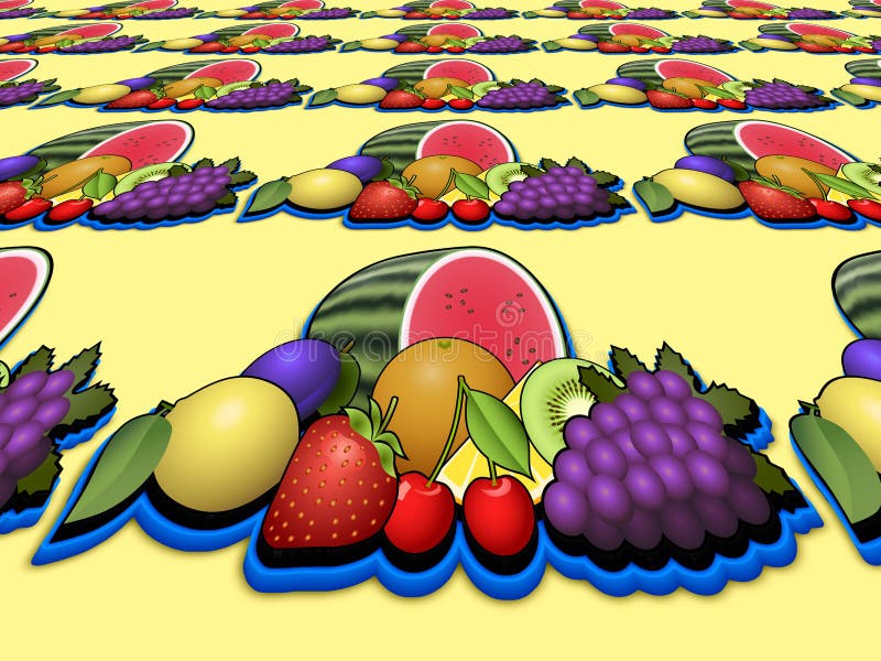 Fruits Heap Perspective Image Stock Illustration - Illustration of heap ...