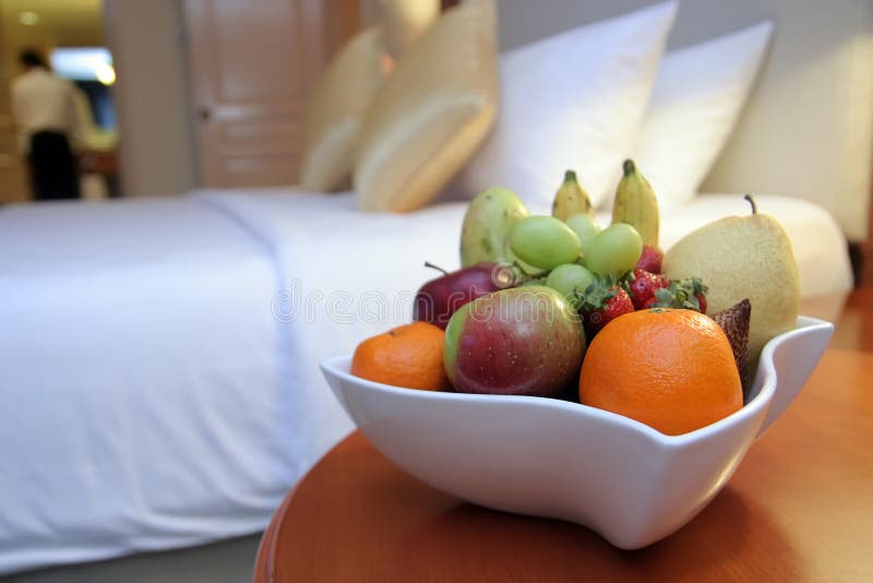 Fruits in hotel room stock image. Image of housekeeping - 9096083