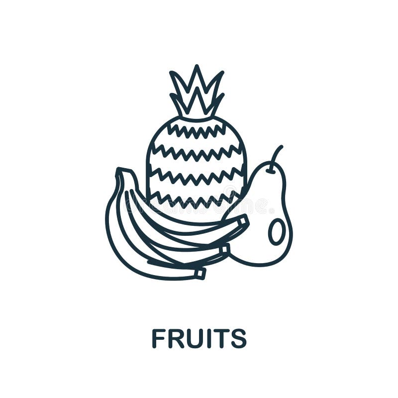 Fruits Icon from Fruits Collection. Simple Line Element Fruits Symbol ...