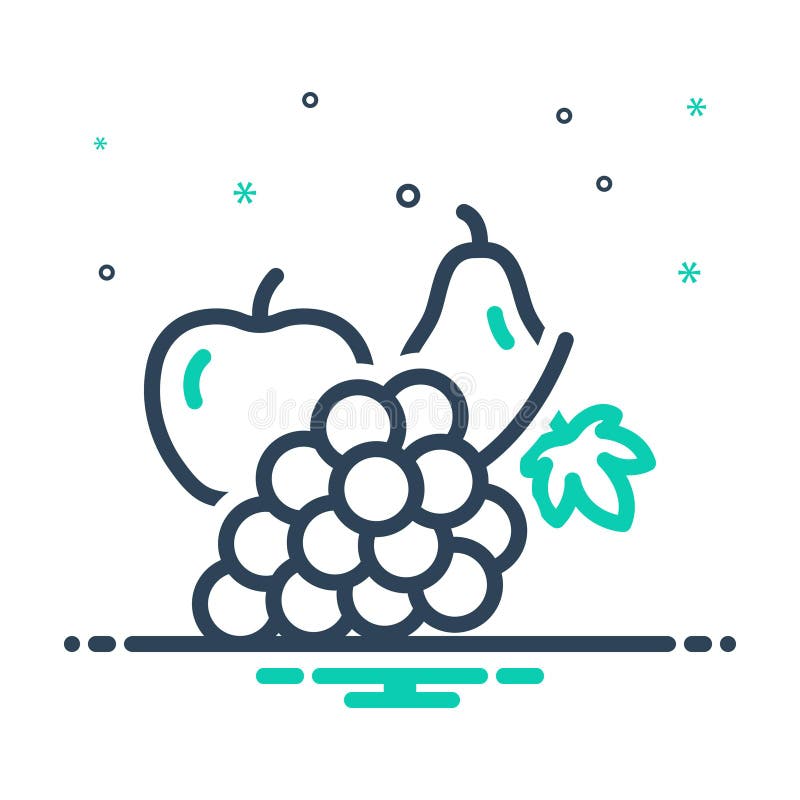 Mix Icon for Fruits, Healthy and Juicy Stock Vector - Illustration of ...