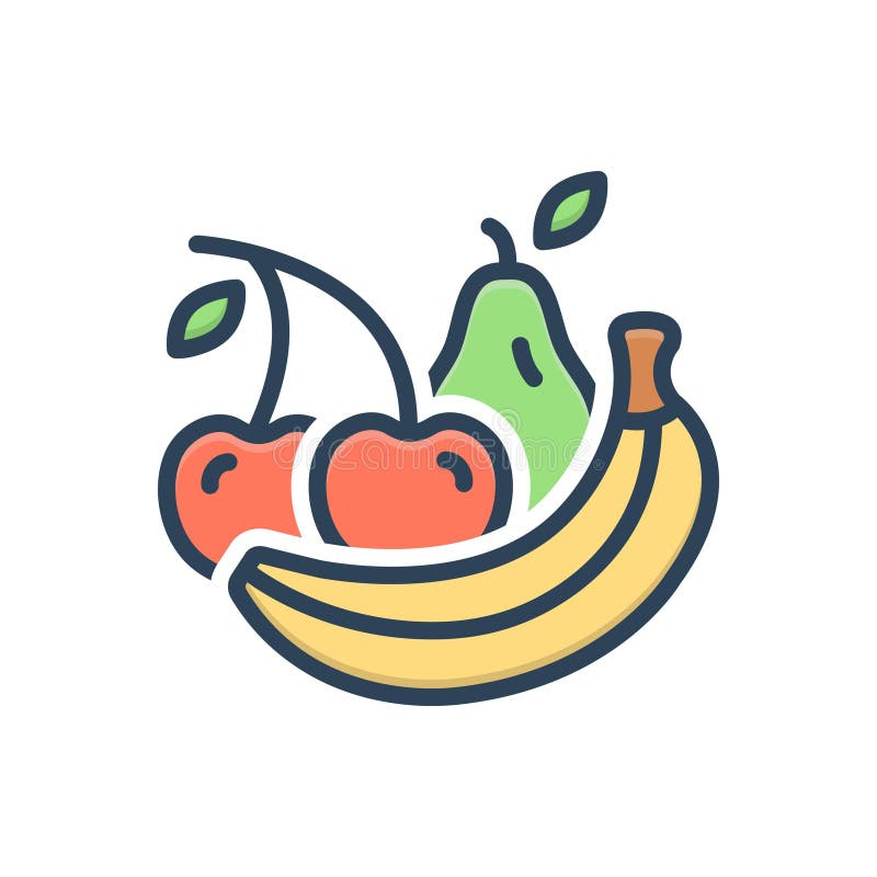 Color Illustration Icon for Fruits, Ripe and Fruit Stock Illustration ...