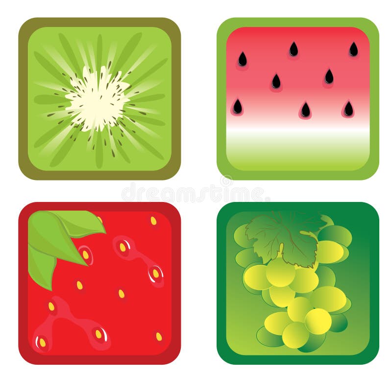 Fruits icons stock vector. Illustration of juicy, pink - 29378652