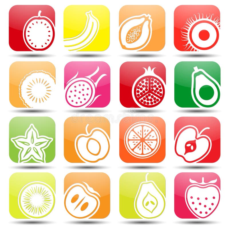 Fruits icons stock vector. Illustration of fresh, pear - 42155472