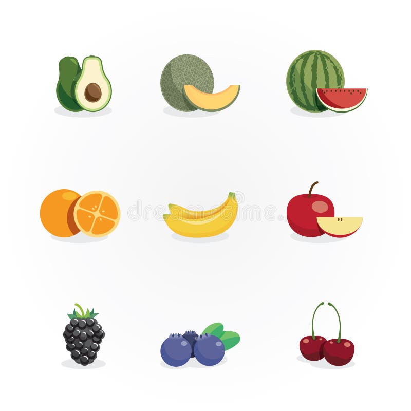 Fruits icons stock vector. Illustration of collection - 22552206