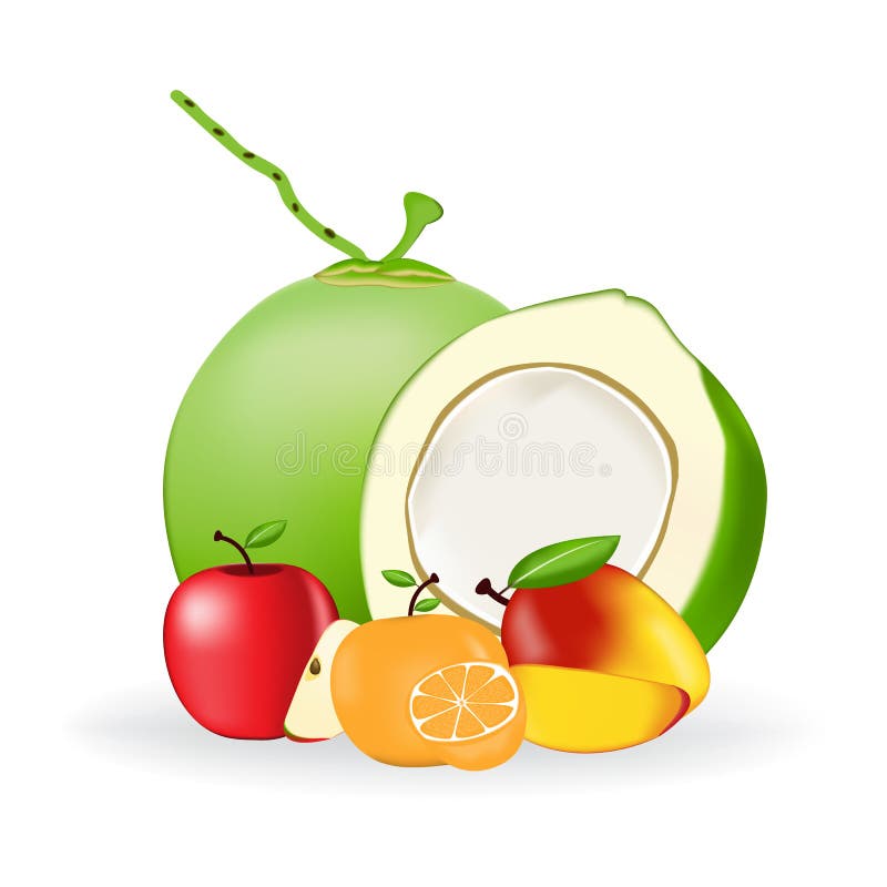 Fruits Icons Detailed Photo Realistic Vector Set Stock Vector ...