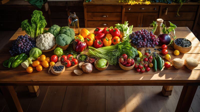 Fruits Kitchen Table Perspective Stock Illustration - Illustration of ...