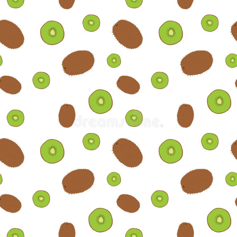 Fruits Kiwi Seamless Patterns Vector Stock Vector - Illustration of ...