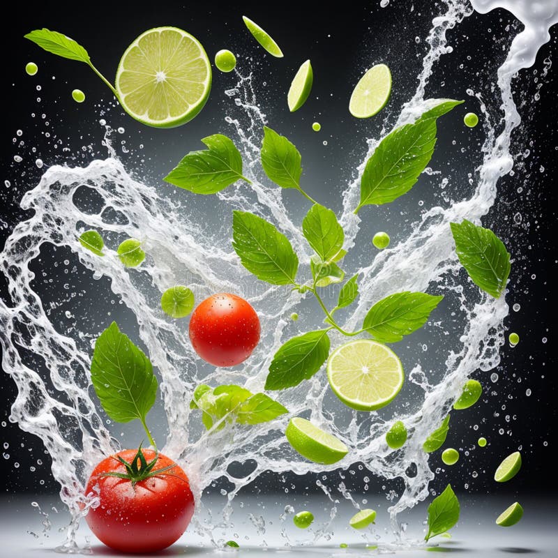 Fruits Lemon Explode with Huge Particles Splashing on the Air Stock ...