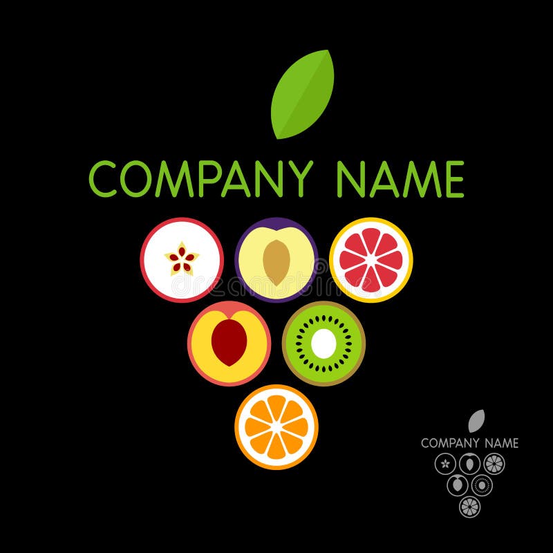 Fruits Logo Template (concept). Vector Illustration. Stock Vector ...