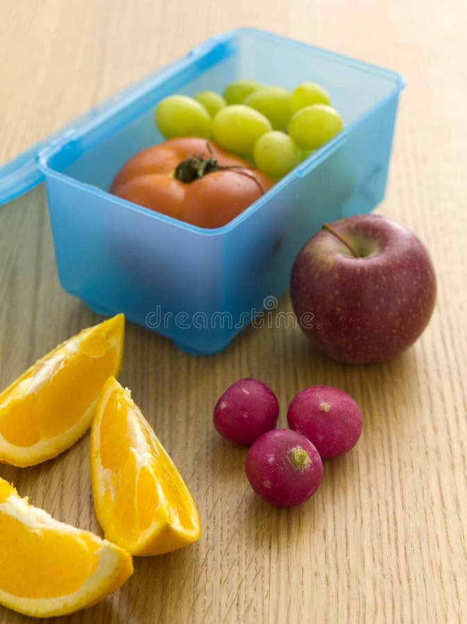 Fruits in a Lunch Box. Conceptual Image Stock Image - Image of fruits ...