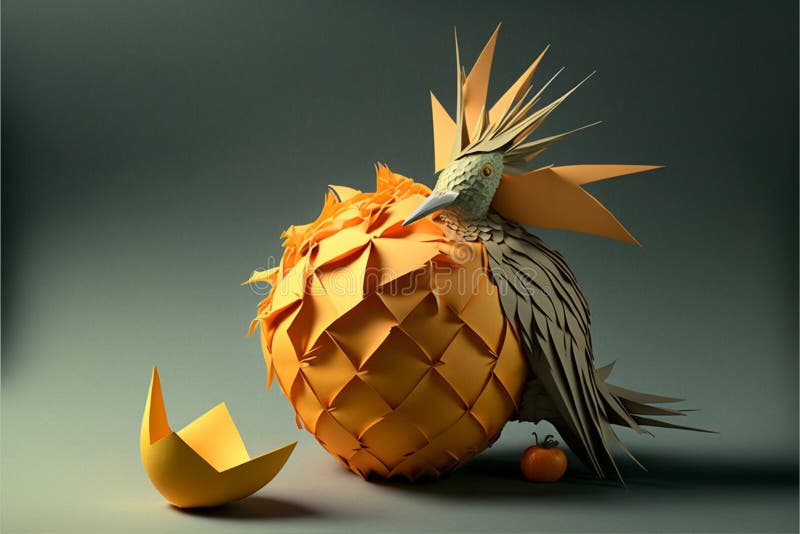 Fruits made of paper stock image. Image of paper, generated - 267696013
