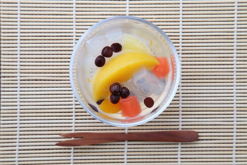 Mitsumame with Fruits, Japanese Summer Dessert of Stock Image - Image ...