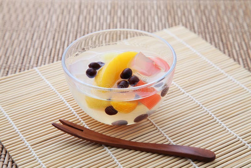 Fruits Mitsumame Japanese Dessert Isolated on Table Stock Photo - Image ...