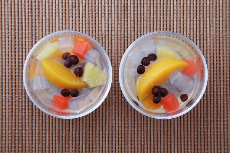 Fruits Mitsumame Japanese Dessert Isolated on Table Stock Photo - Image ...