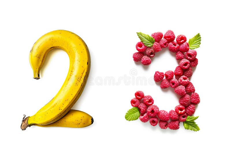 Fruits Number "2" and "3 Stock Illustration - Illustration of fruits ...