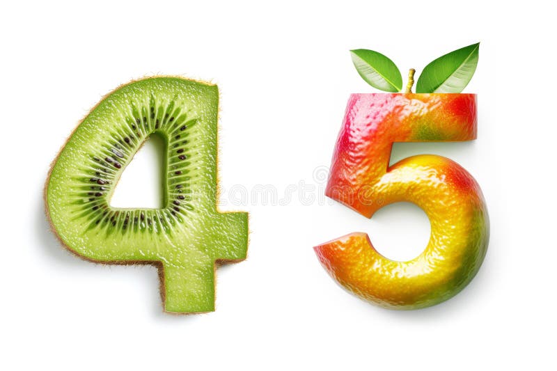 Fruits Number "4" and "5 Stock Illustration - Illustration of clip ...