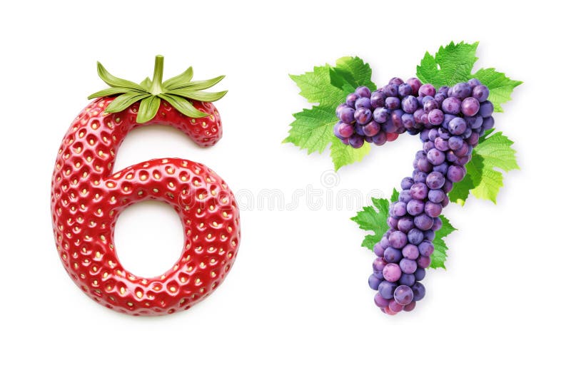 Fruits Number "6" and "7 Stock Illustration - Illustration of vitamin ...