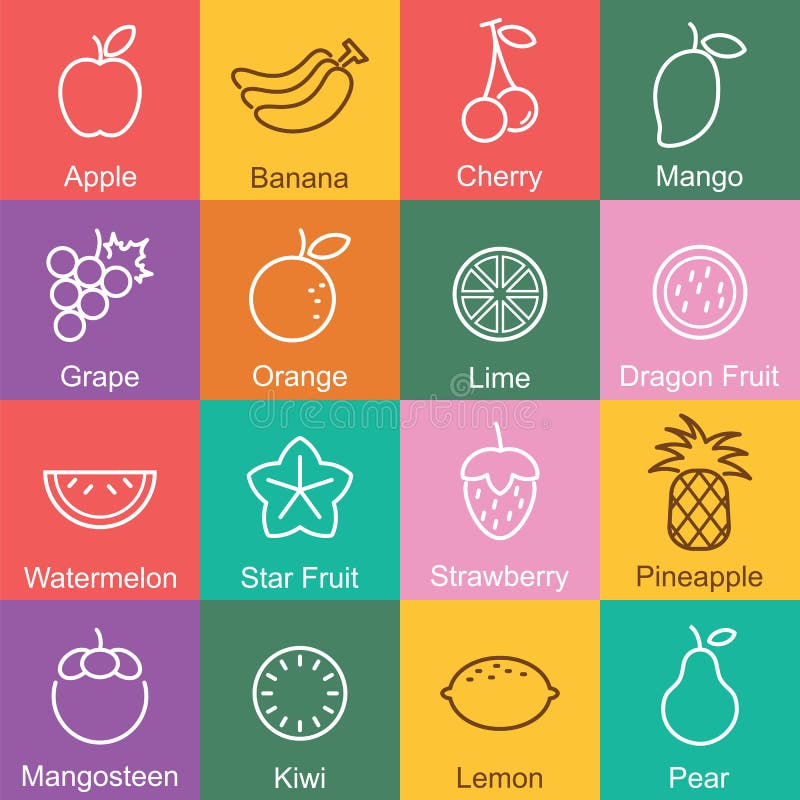 Fruits outline design stock vector. Illustration of banana - 65584054