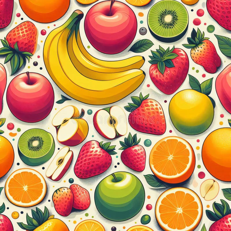 Fruits pattern vector stock illustration. Illustration of food - 331485066