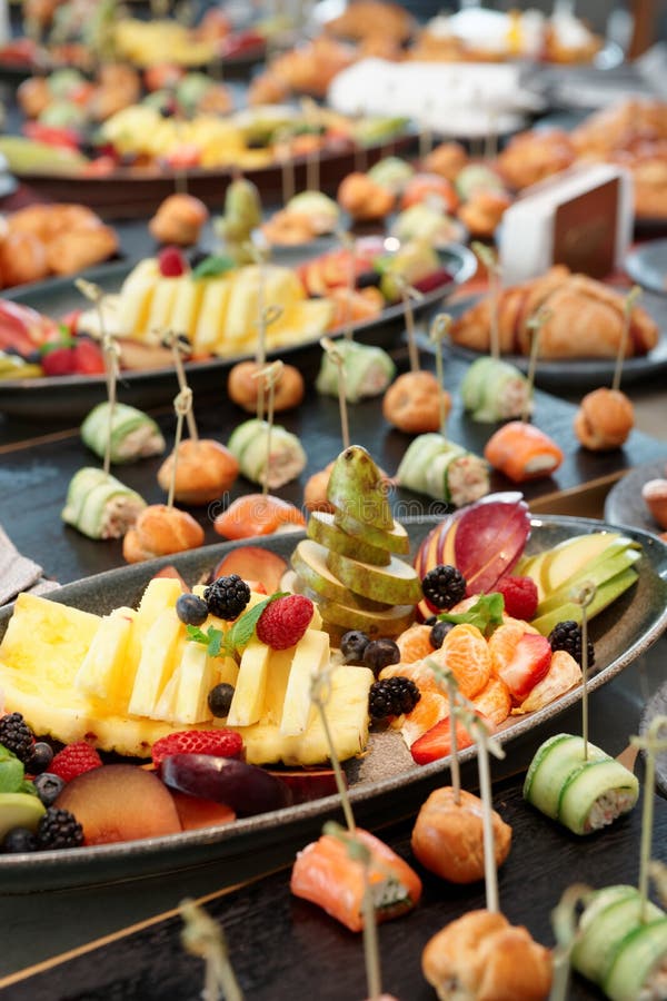 Small Snacks in Plate on Table Stock Image - Image of arrangement ...