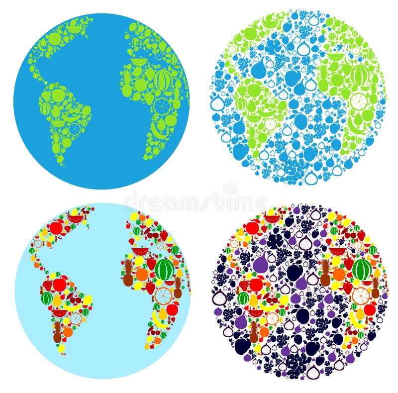 Fruits Planet Earth stock illustration. Illustration of comercial ...