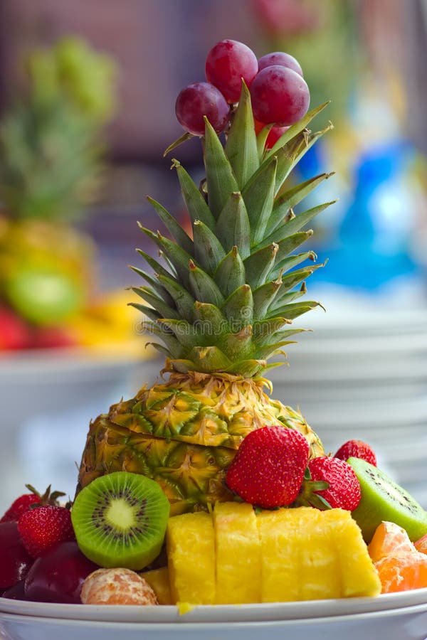 Fruits on plate stock photo. Image of restaurant, multi - 13767366