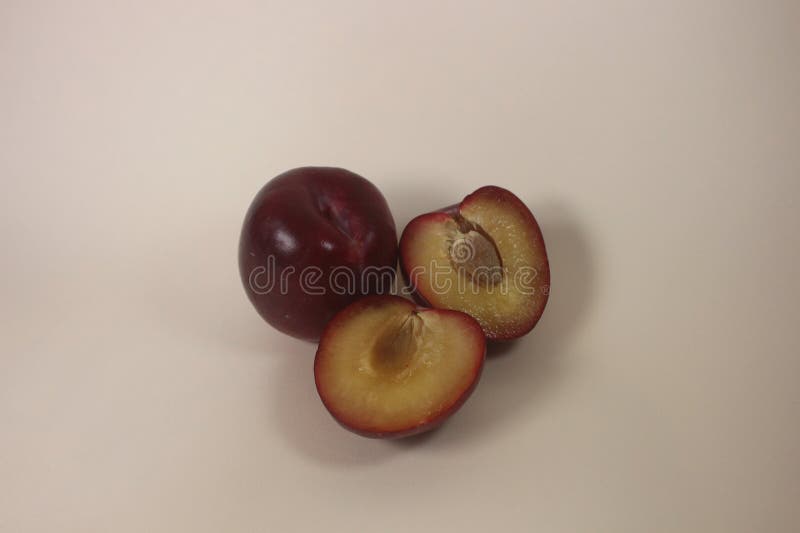 Fruits Ripe Plums Isolated on White Stock Photo - Image of juicy ...