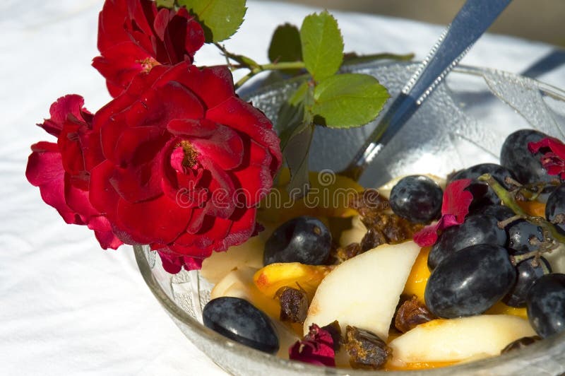 Fruits and roses 1 stock image. Image of green, salad - 1172287