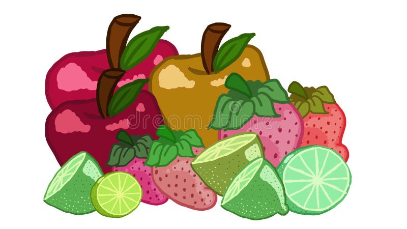 Fruits rouges et verts illustration stock. Illustration du légume ...