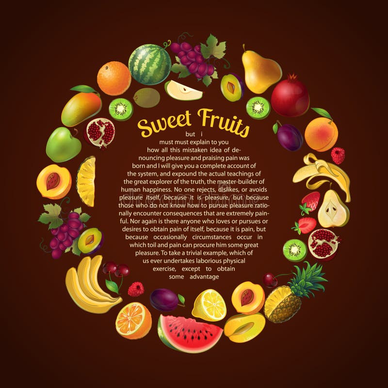 Fruits Round Composition stock vector. Illustration of pineapple - 75969767