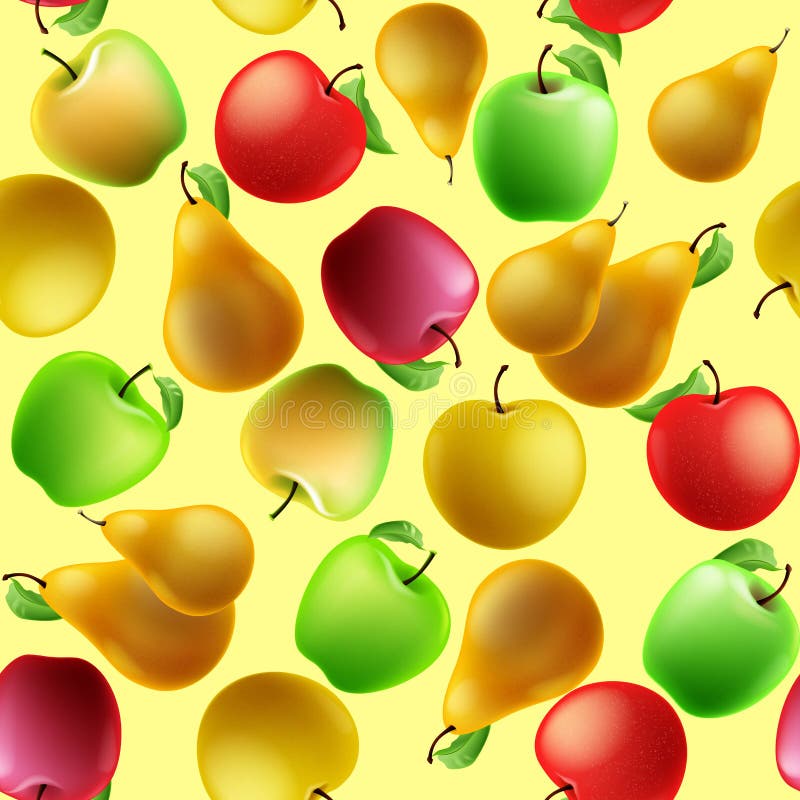 Fruits seamless pattern stock illustration. Illustration of green ...
