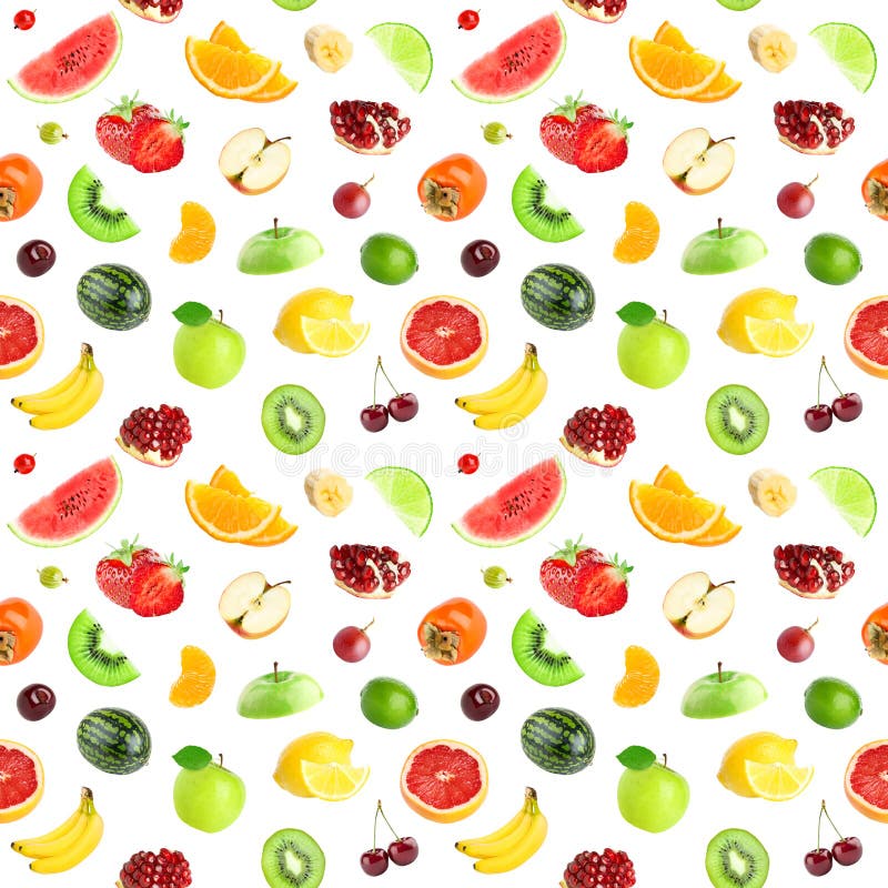 Fruits seamless pattern stock image. Image of strawberry - 81172621