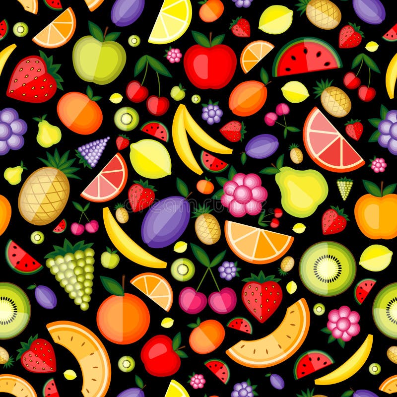 Fruits Seamless Pattern for Your Design Stock Vector - Illustration of ...