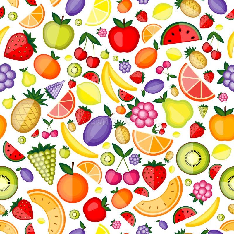Fruits Seamless Pattern for Your Design Stock Vector - Illustration of ...