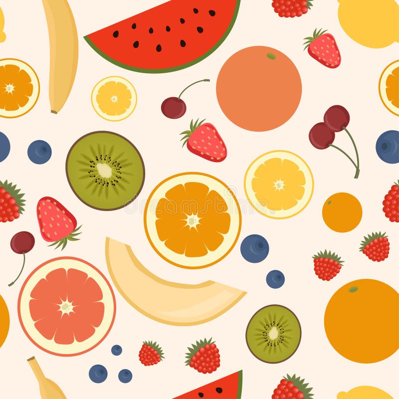 Fruits Seamless Pattern for Your Design Stock Vector - Illustration of ...