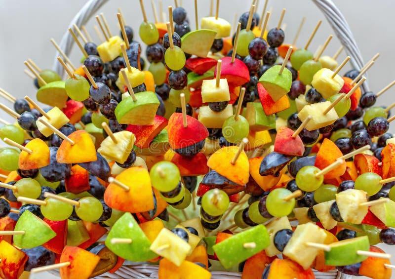 Fruits Served on the Stick. Stock Photo - Image of green, drinks: 135264378