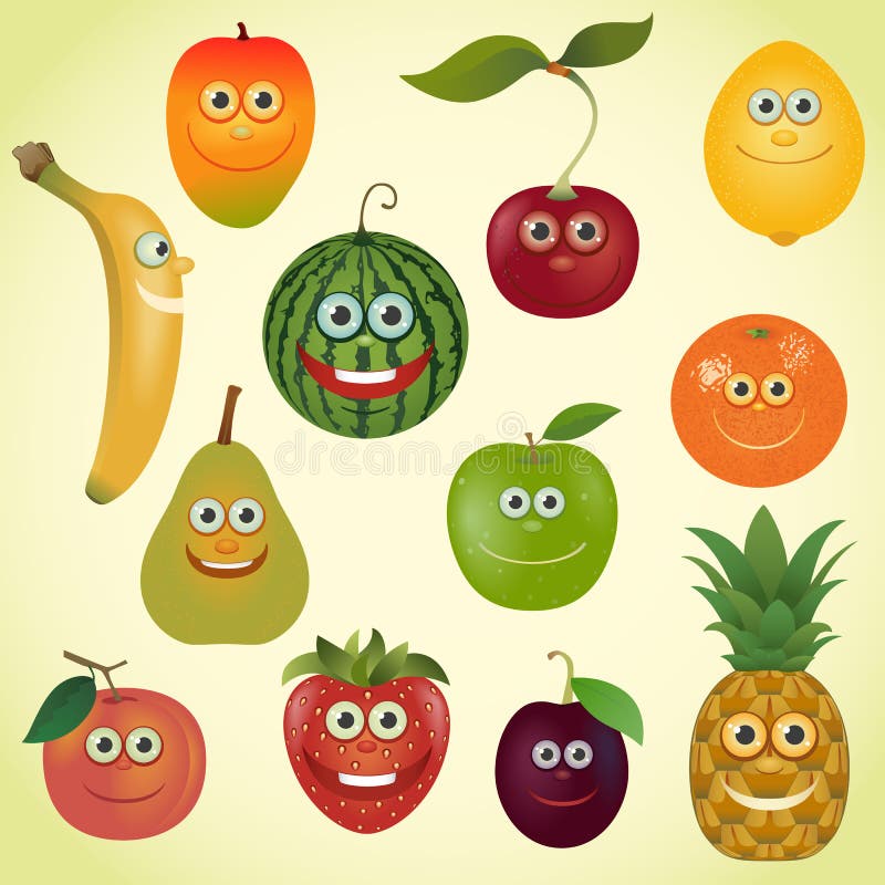 Funny Various Cartoon Fruits Stock Illustrations – 666 Funny Various ...